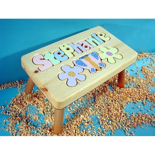 Wooden Name Puzzle Stool – Pretty Personal Gifts