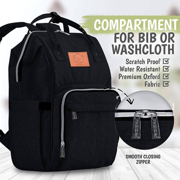 Black Backpack Diaper Bag with Monogram - Free Shipping – Pretty ...