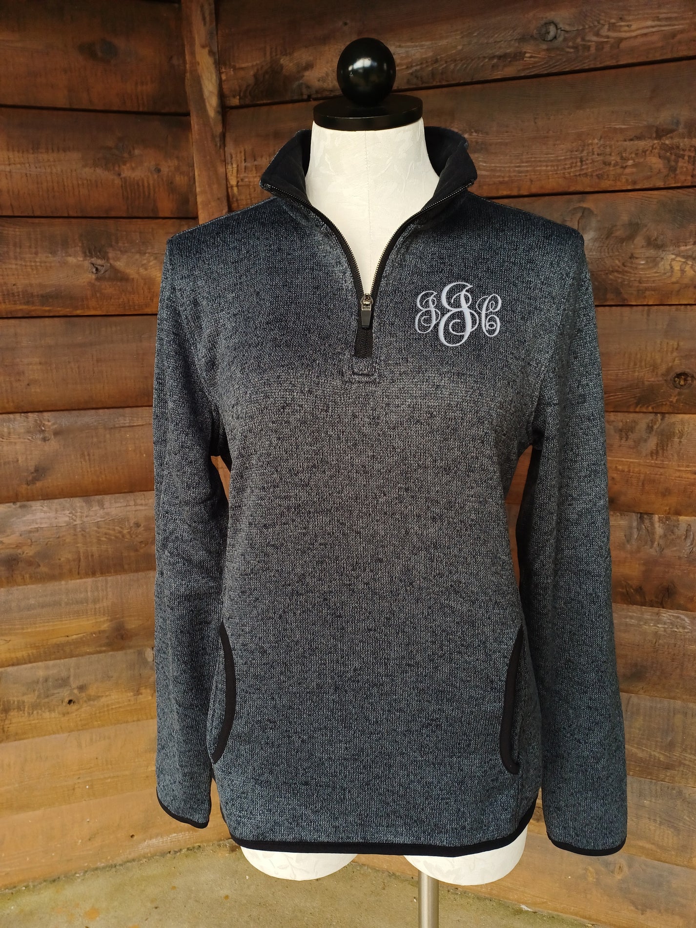 Ladies Charles River Apparel Heathered Sweater Fleece 1/4 Zip Pullover ...