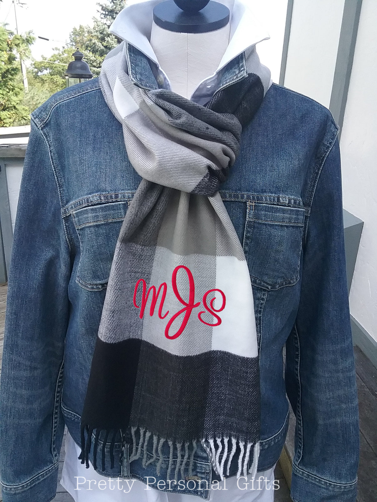 Winter Scarves Monogrammed, Monogram Scarf – Pretty Personal Gifts