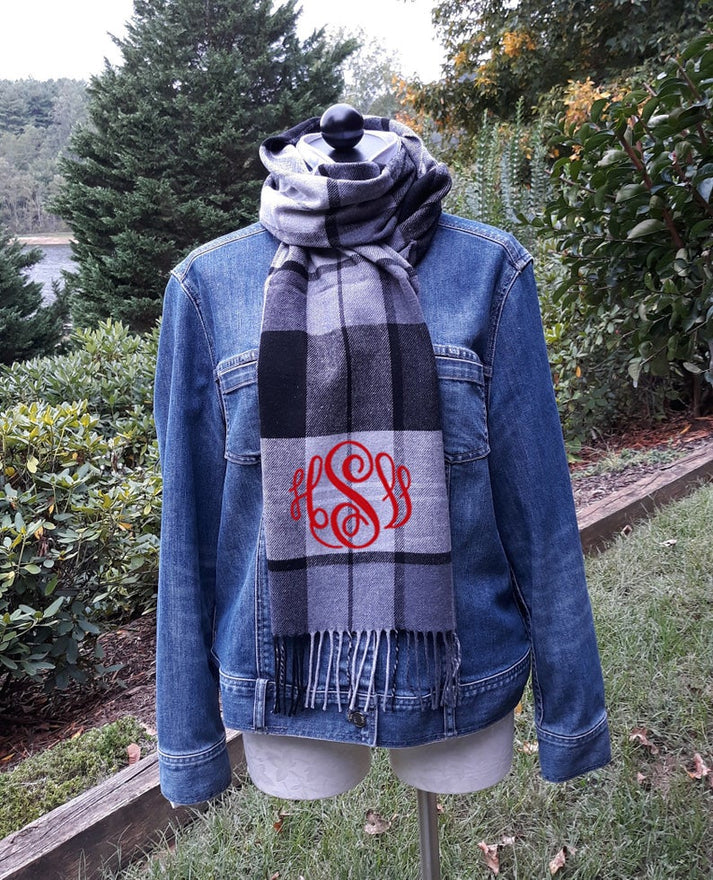 Winter Scarves Monogrammed, Monogram Scarf – Pretty Personal Gifts