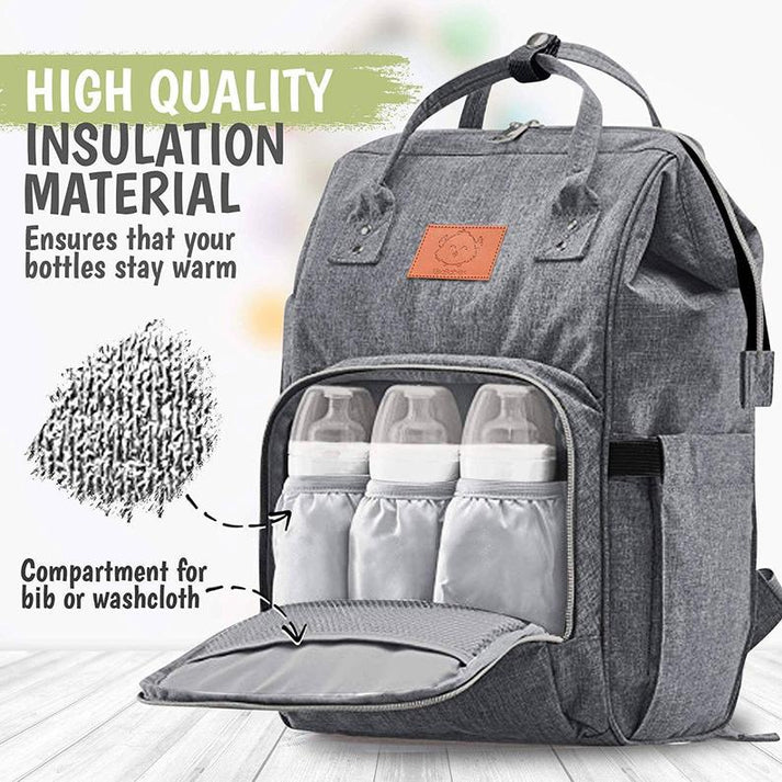 Gray Backpack Diaper Bag with Monogram - Free Shipping – Pretty ...