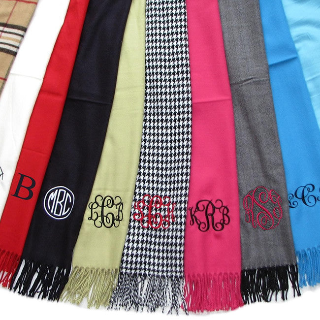 Winter Scarves Monogrammed, Monogram Scarf – Pretty Personal Gifts